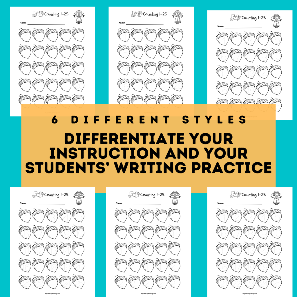 Fall Number Writing Worksheets for 1-25 - Engineering Evening