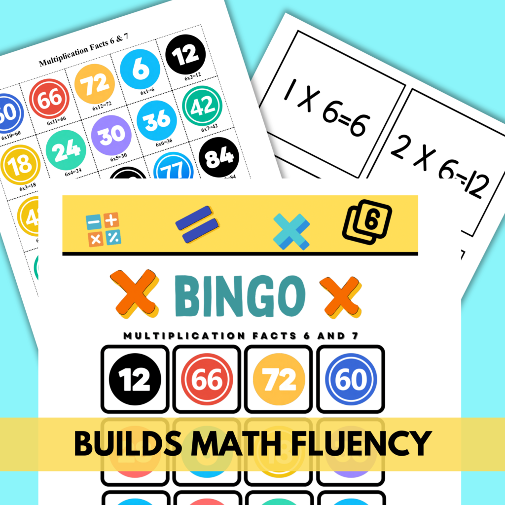 Multiplication Bingo for 6's and 7's, Math Fluency Games - Engineering ...
