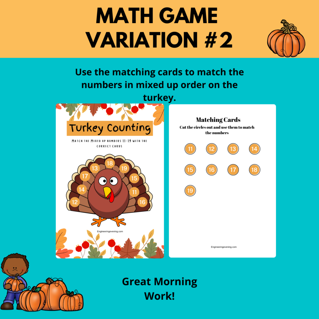 Thanksgiving Math Game, Turkey Counting Game - Engineering Evening