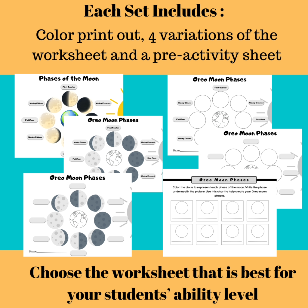 Oreo Moon Phases Activity and Worksheets - Engineering Evening
